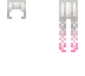 Two Thick Ombre Braids HB White to Pink | Minecraft Skin