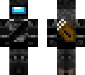 Black Crewmate Armored | Minecraft Skin