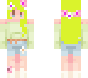 blonde hair flower girl | Minecraft Skin