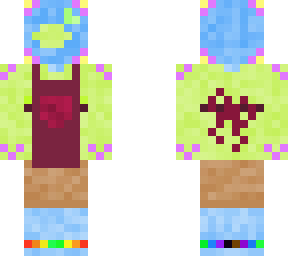 Faceless lime character w/ apron | Minecraft Skin