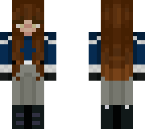 Furry Dark Blue Coat (w/ earmuffs) | Minecraft Skin