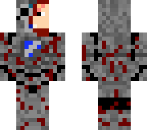 severely damaged,bloody cyberman | Minecraft Skin