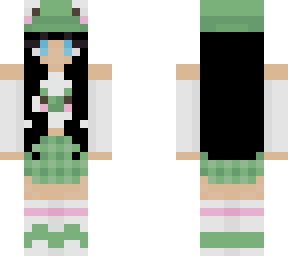 froggie girl black hair | Minecraft Skin