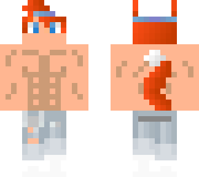 Orange wolf guy with blue jeans~ | Minecraft Skin