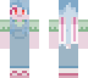 rabbit bunny pink cute furry fursona blue hair overalls fur bunnyrabbit ...