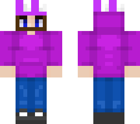 Bearded Man with Purple Hat and Purple Hoodie | Minecraft Skin