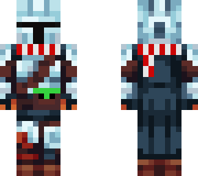 Christmas mando (with Grogu) | Minecraft Skin