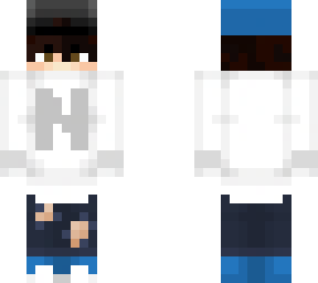 Grey and blue anime boy | Minecraft Skin