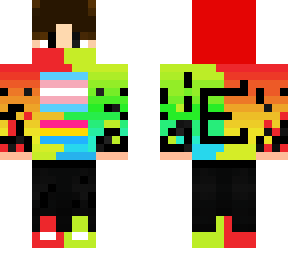 trans and pan flag masculine | Minecraft Skin