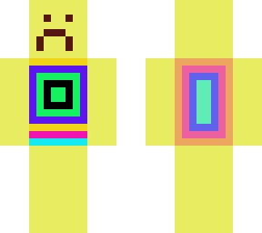 Happy AND sad yellow man with many colour torso V3 | Minecraft Skin