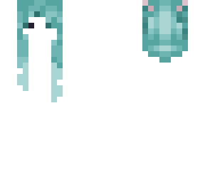 Teal Hair With Bows | Minecraft Skin