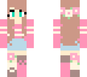 Pink and Flowers | Minecraft Skin