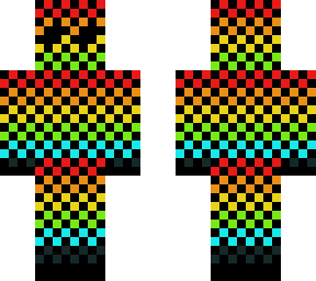 Rainbow guy with checker pattern (classic size) | Minecraft Skin