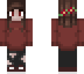 Red Flower Crown Girl | Minecraft Skin