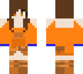 Sarah no hood with brown hair | Minecraft Skin
