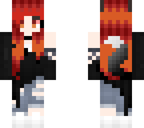 Anime Red Cat girl | Minecraft Skin