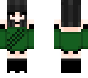 emo green girl beauty simple | Minecraft Skins