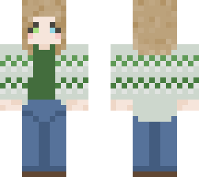 green cardigan simple design | Minecraft Skin