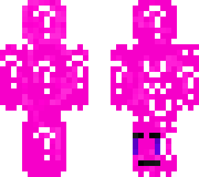pink lucky block of house | Minecraft Skin