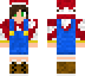 Mooshroom Girl - Maroon Mario Variant | Minecraft Skin
