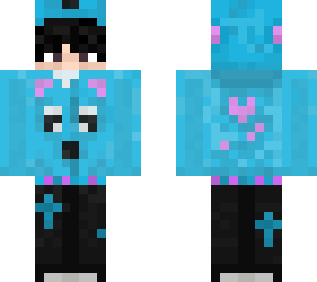 y2k Blue Bear Zip Hoodie -Boy | Minecraft Skin