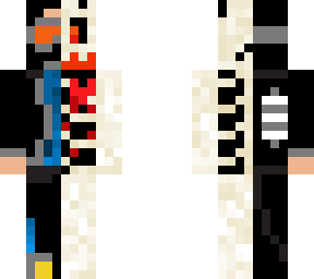 Half skeleton | Minecraft Skin