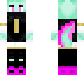 mint axolotl with suit and mask | Minecraft Skin