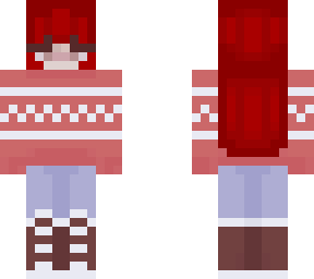 red winter sweater girl | Minecraft Skin