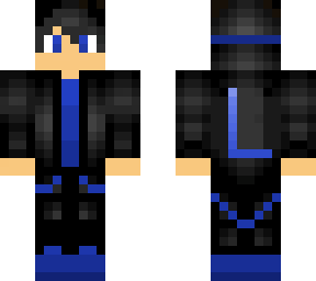 Blue Gamer Boy with L on Back Pixel Fixed | Minecraft Skin