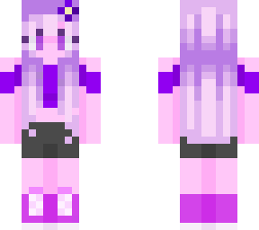 purple and pink alien girl | Minecraft Skin