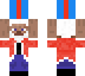 Santa Holding Blue Present | Minecraft Skin