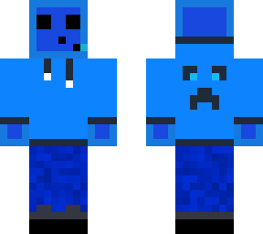 blue hoodie slime with head phones | Minecraft Skin