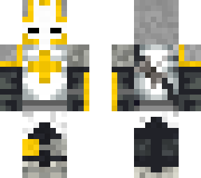 CC Grey Knight W/ Gold Accent | Minecraft Skin