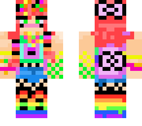 decora colorful bright neon hehe | Minecraft Skins