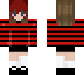 Goth girl with red bangs | Minecraft Skin