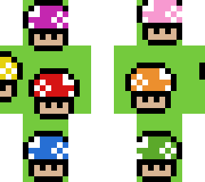 Mario Style Cute Mushroom Pixel Art | Minecraft Skin