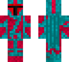 red and blue mando | Minecraft Skin