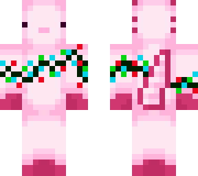 axolotl with Christmas lights | Minecraft Skin