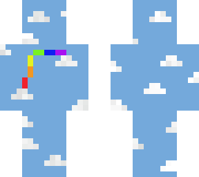 Rainbow cloudy sky | Minecraft Skin