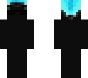 Black skin with blue hat | Minecraft Skin