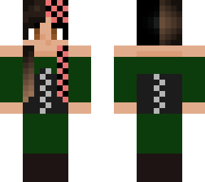 Corset with green dress | Minecraft Skin