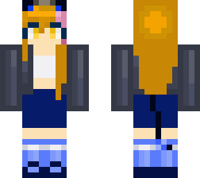 Ginger cat girl with kawaii outfit | Minecraft Skin