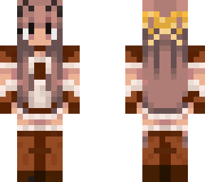 Simple gingerbread maid with sunflowers | Minecraft Skin