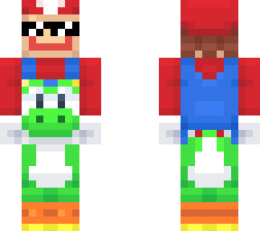 drippy mario on yoshi | Minecraft Skin