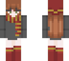 Gryffindor girl (brunette) | Minecraft Skin