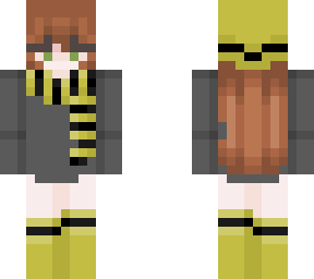Hufflepuff girl (brunette) | Minecraft Skin
