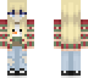 Blonde Ripped Christmas w/Earmuffs | Minecraft Skin