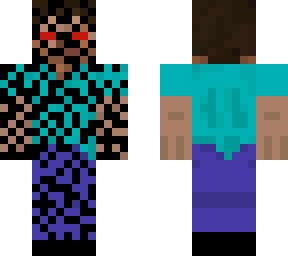 Half Corrupted Steve/Herobrine | Minecraft Skin