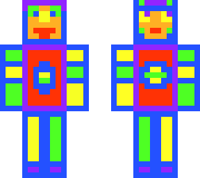 Rainbow Two-Faced Robot | Minecraft Skin