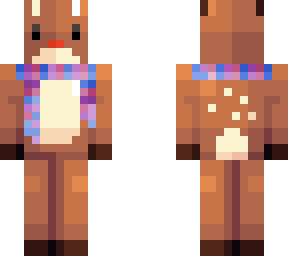 Rudolf the red nose reindeer loves scarfs | Minecraft Skin